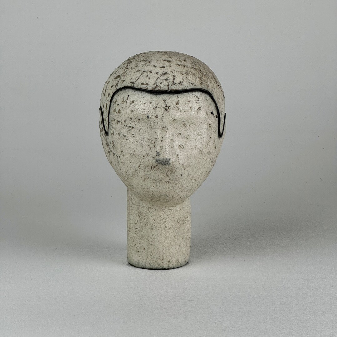 Unusual Vintage Raku Head Bust Ceramic Sculpture With - Etsy