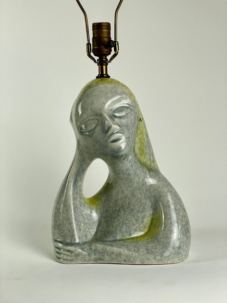 A Gorgeous Ceramic Table Lamp of a Female Head Bust - Etsy