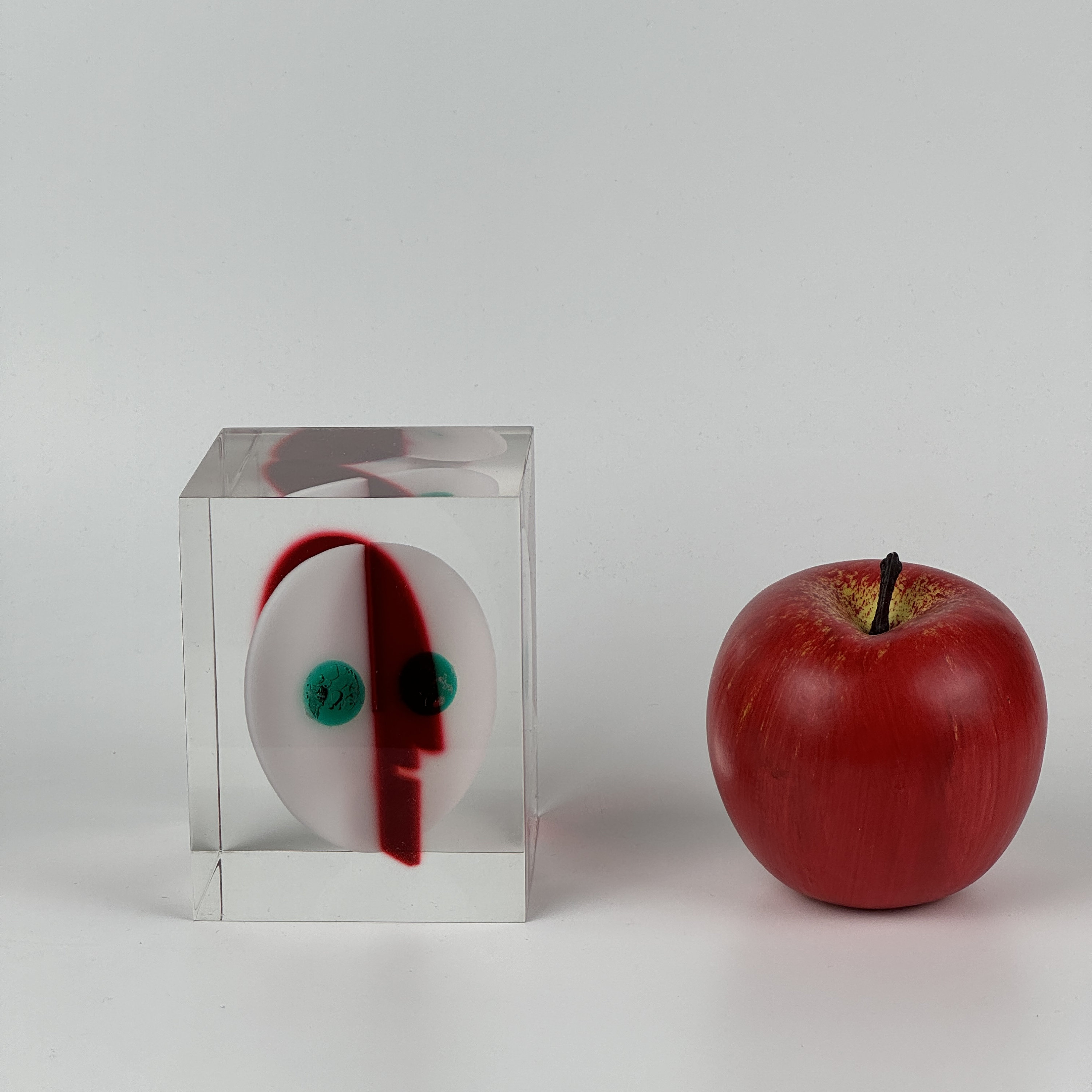 Unique 1970's Lucite Art Cube Sculpture With Floating Abstract Head ...