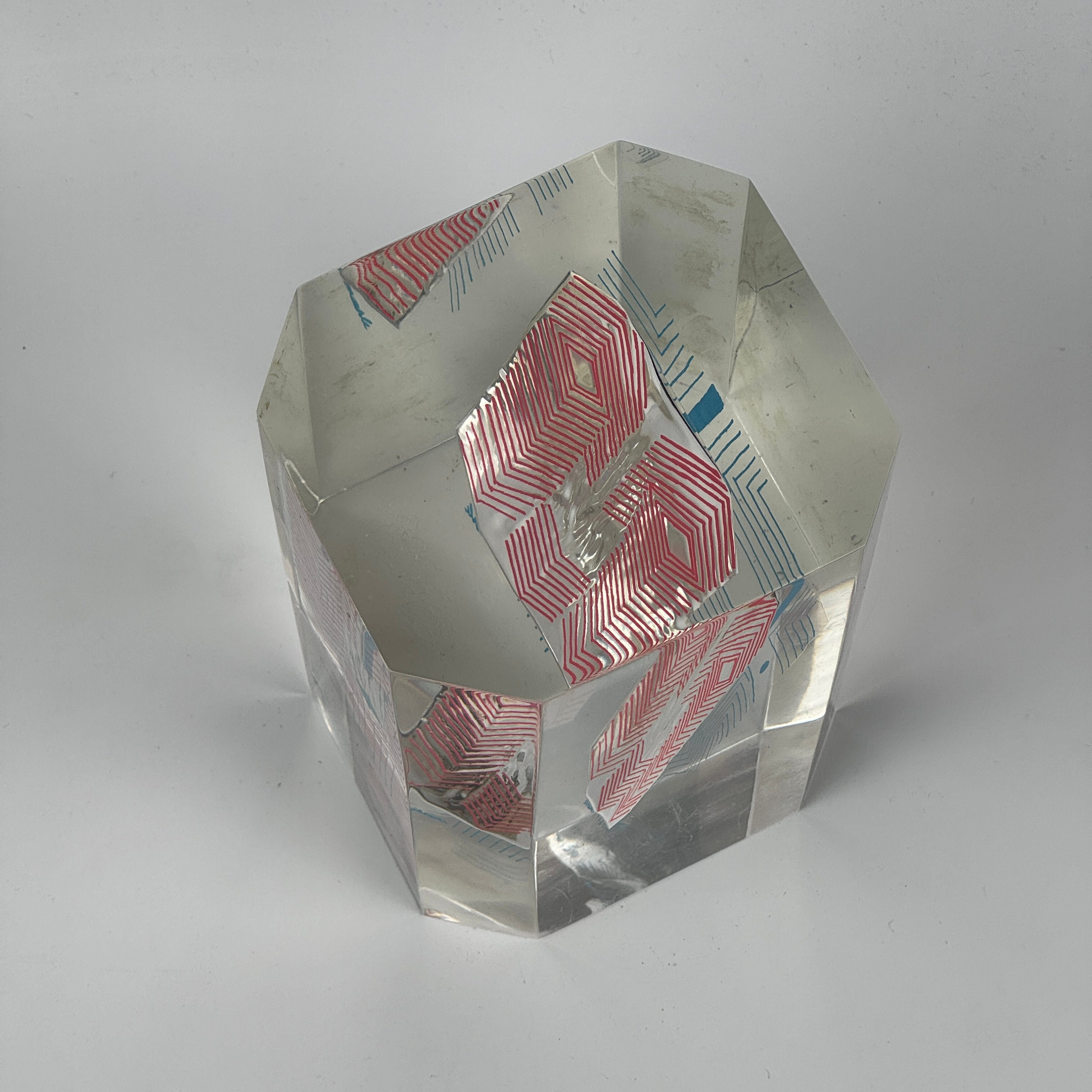 Unbelievable 1970's Lucite Art Cube Sculpture With - Etsy