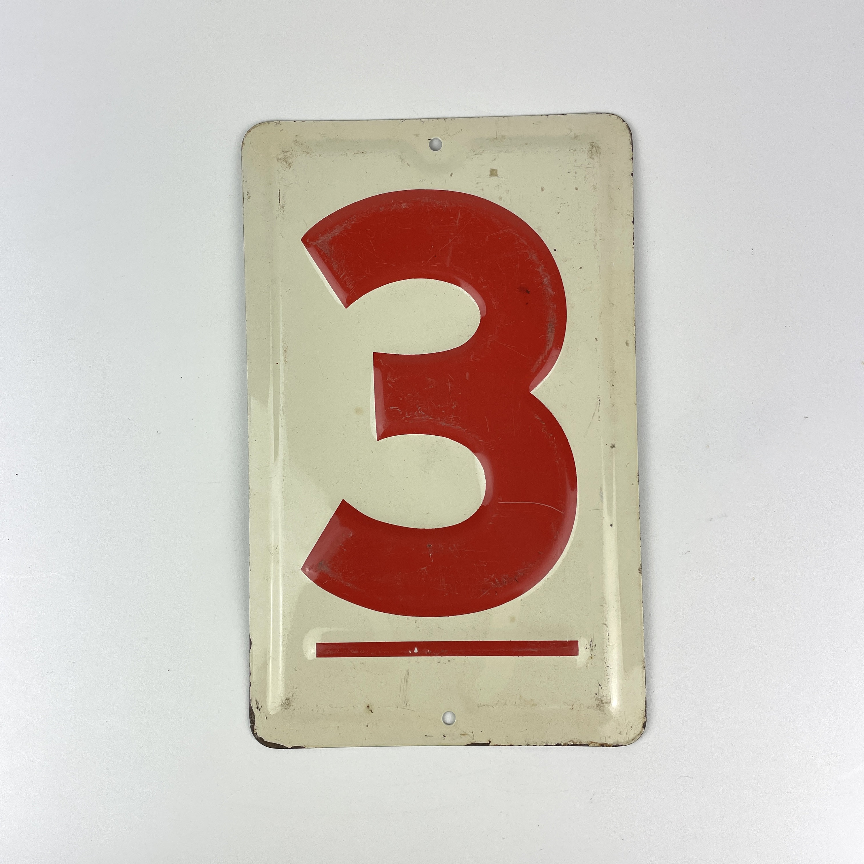 Vintage Porcelain on Metal Number Signs in Bright Red With Line ...