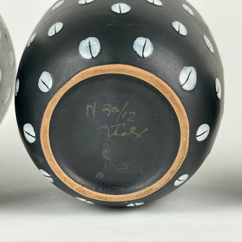 Rare Aldo Londi for Bitossi coffee Bean Set of 3 Nesting Flower Pottery Pots 1950's Mid-century ...