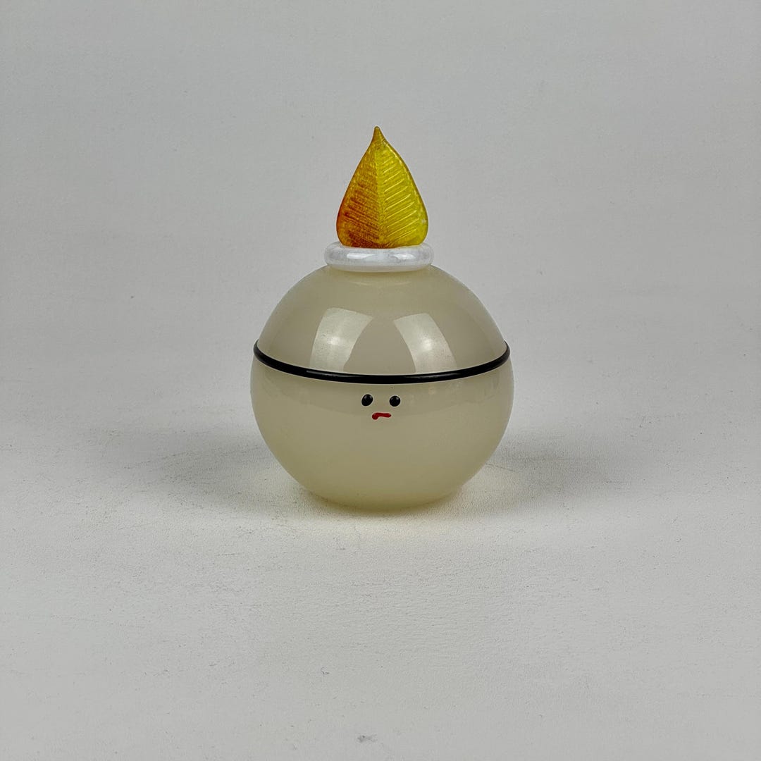 Vintage Handblown Art Glass Paperweight/figurine With Whimsical Face - Etsy