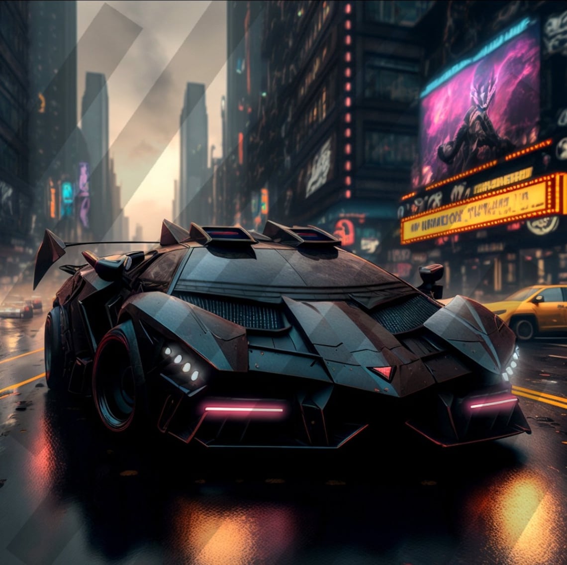 Lamborghini Batmobile Concept in New York. Printable Wall Art - Etsy