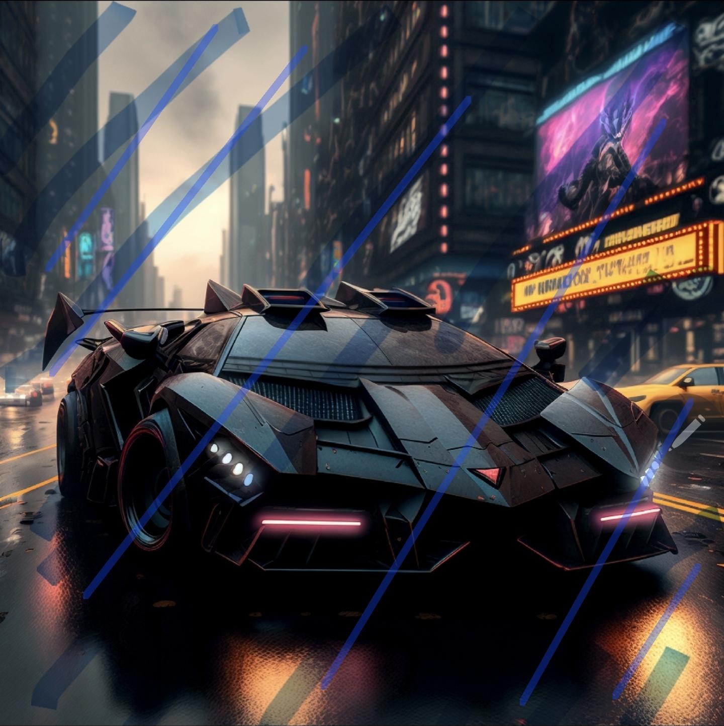 Lamborghini Batmobile Concept in New York. Printable Wall Art - Etsy