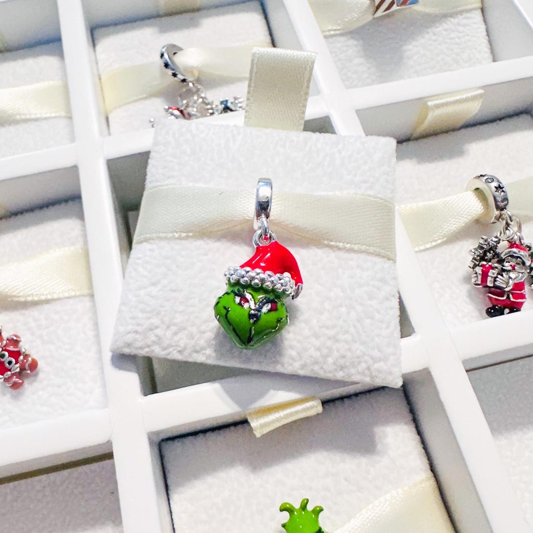 925 Sterling Silver the Grinch Christmas Charm Fits Charm Bracelets and ...