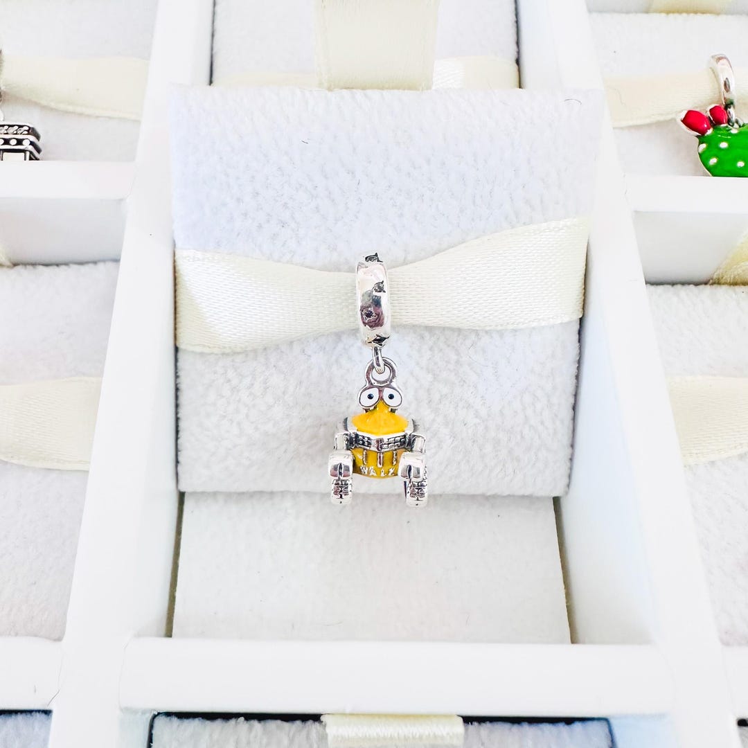 925 Sterling Silver Robot Droid Wall Dangle Charm Fits Charm Bracelets ...