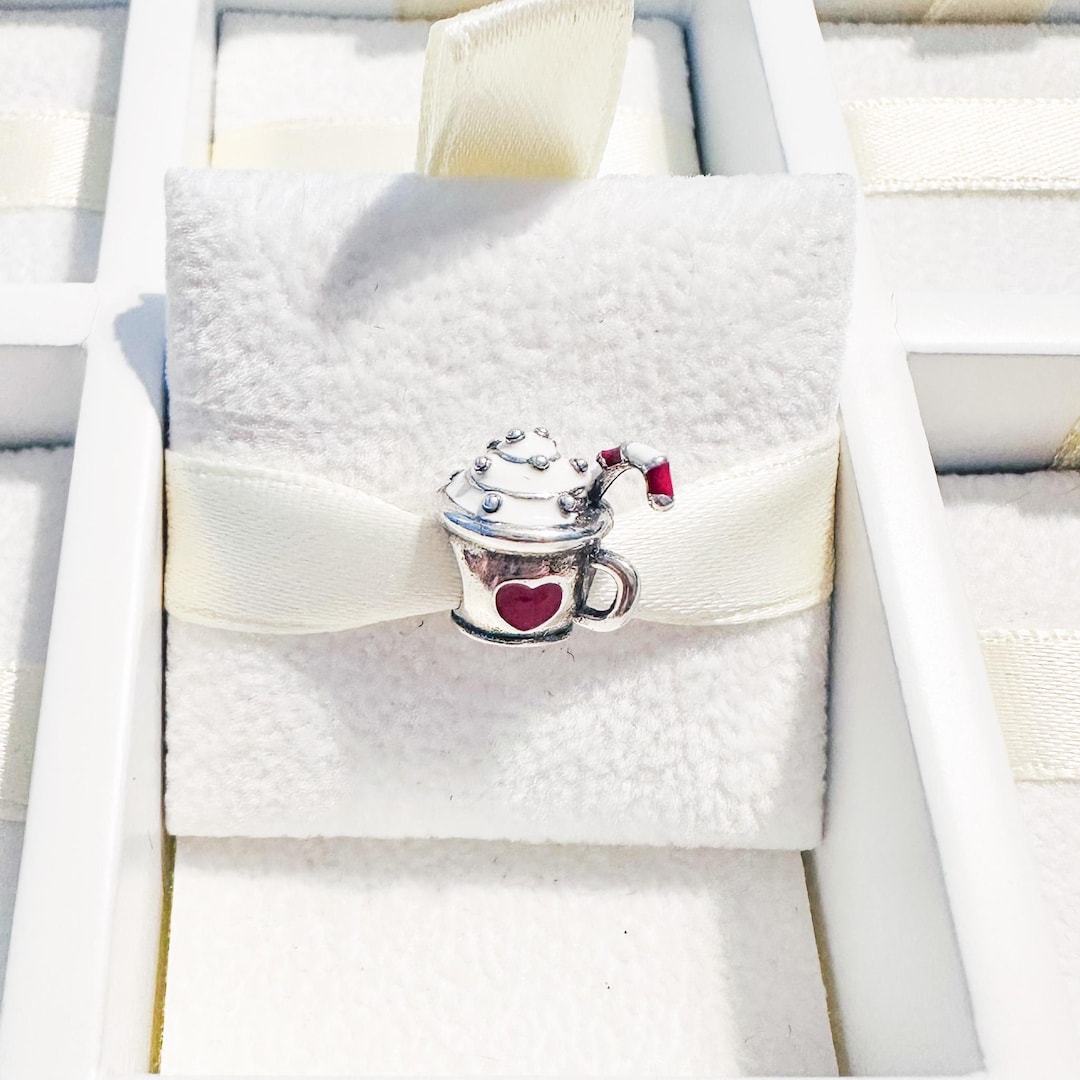 925 Sterling Silver Warm Cocoa and Candy Cane Charm Bead Fits Pandora ...