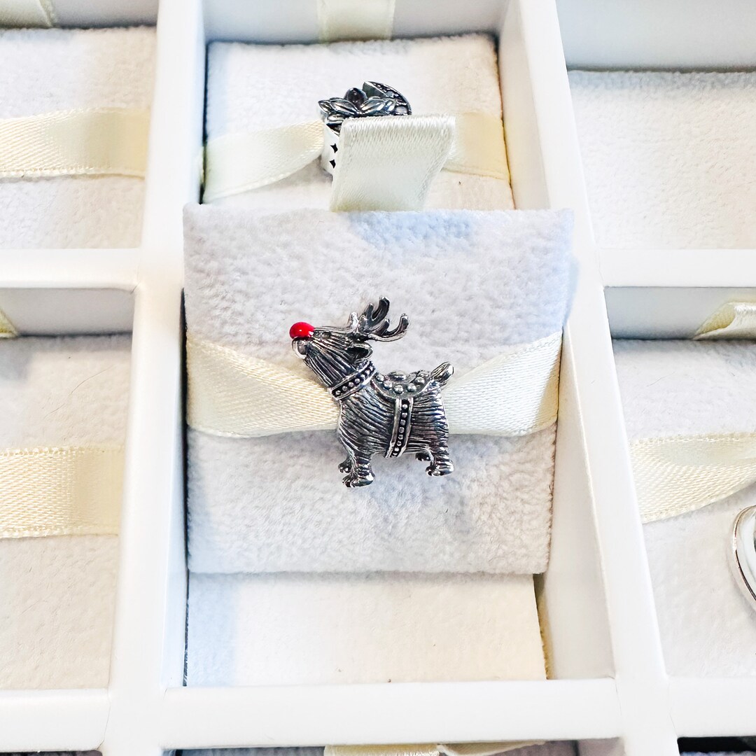 925 Sterling Silver Rudolf the Reindeer Charm Bead Fits Pandora ...