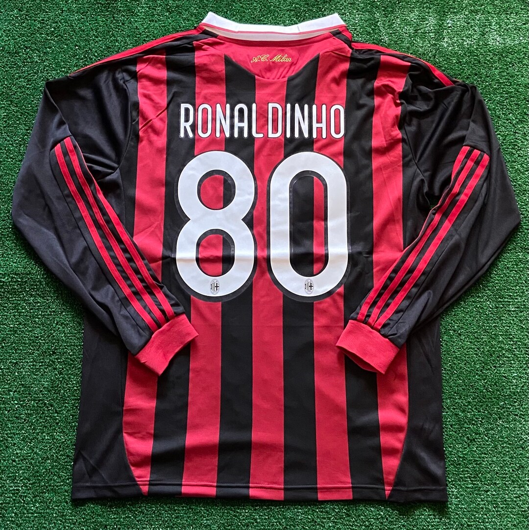 Ronaldinho AC Milan Retro Long Sleeve Jersey Vintage Soccer Shirt Vintage Jersey Longsleeve - Etsy