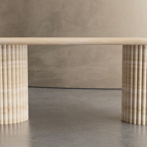 Customisable Beige Travertine Dining Table - Size of Your Choice - Etsy