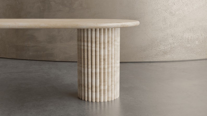 Customisable Beige Travertine Dining Table - Size of Your Choice - Etsy