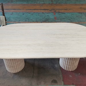 Customisable Beige Travertine Dining Table - Size of Your Choice - Etsy