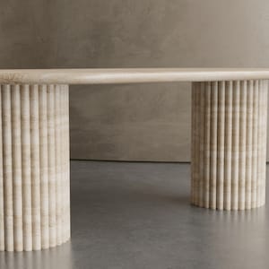 Customisable Beige Travertine Dining Table - Size of Your Choice - Etsy