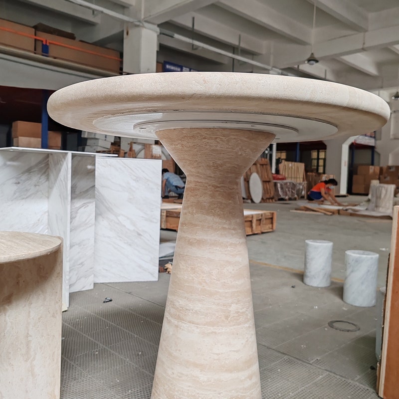 Travertine Side Table - Etsy