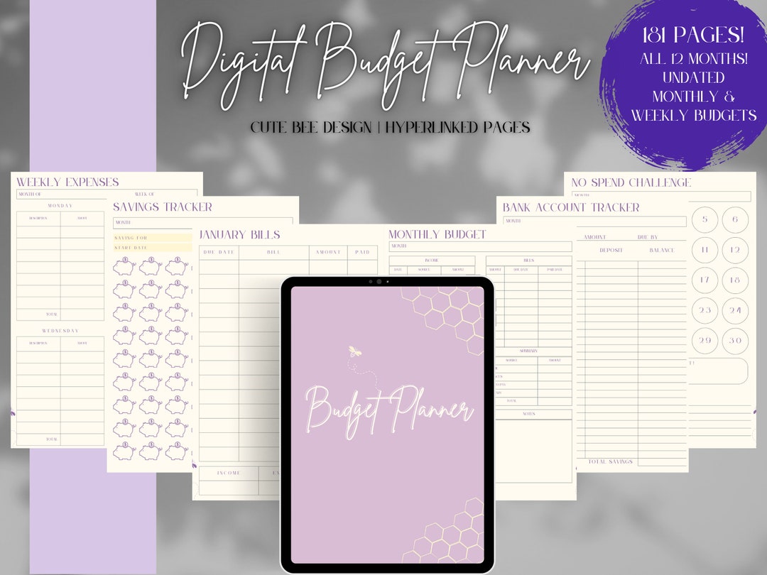 Cute Bee Digital Budget Planner︱goodnotes Planner︱notability Planner ...