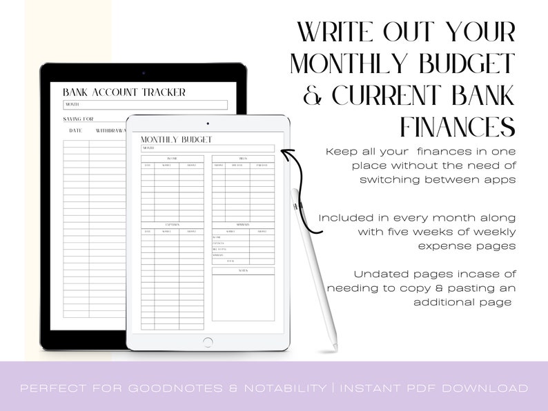 Digital Budget Planner︱goodnotes Planner︱notability Planner︱portrait ...