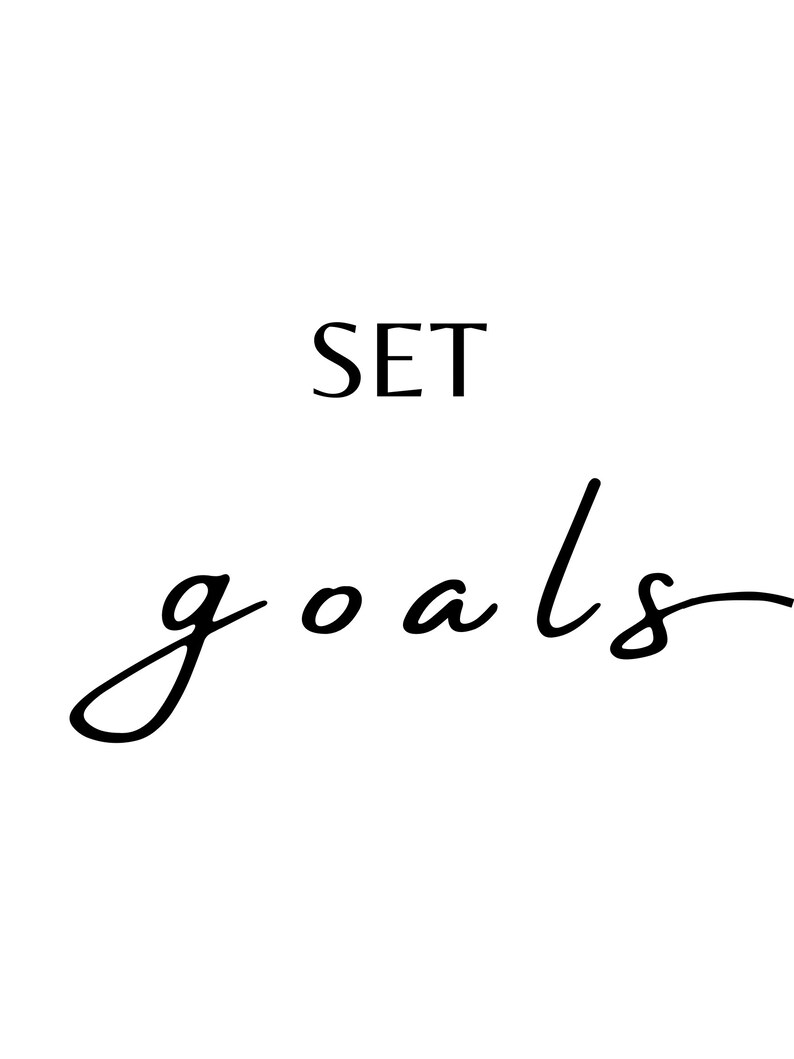 Office Decor Printable Wall Art Set Goals Prints Motivational Wall Art ...