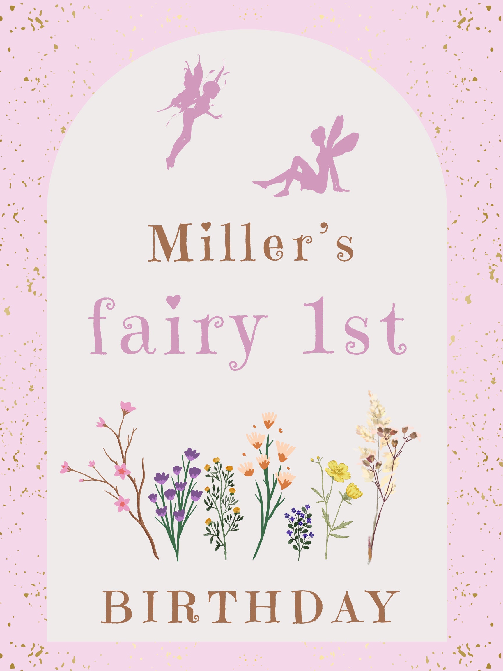 Fairy First Birthday Girl First Birthday Poster Fairy Birthday Theme ...