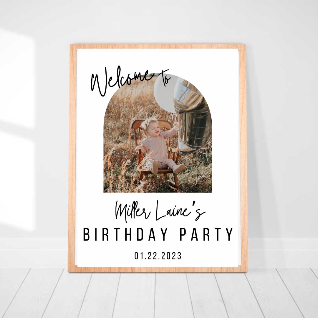 Welcome Birthday Sign - Boho - Modern - Simpler - Arch - Birthday ...