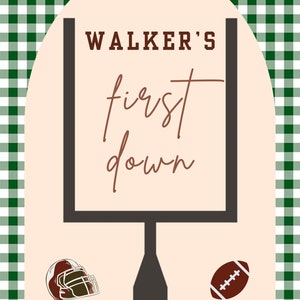 First Down Birthday Poster Boys First Birthday Decor Football Birthday ...