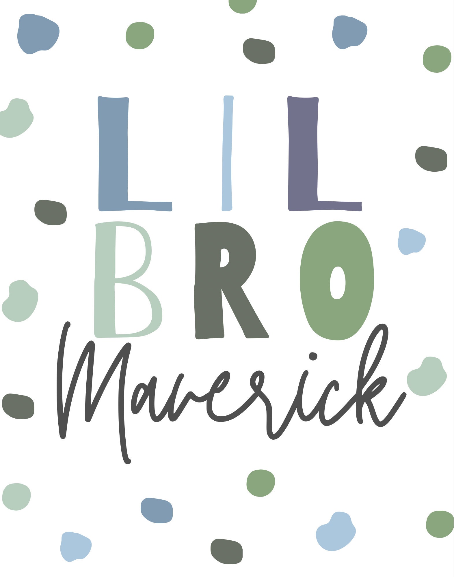 Big Sis Lil Bro Wall Art Custom - Kids Wall Art - Kids Wall Decor ...