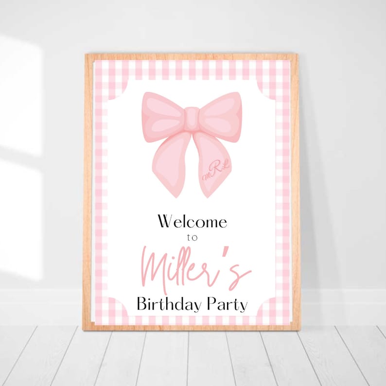 Welcome to Birthday Party Sign Poster Banner Birthday Decor Preppy ...