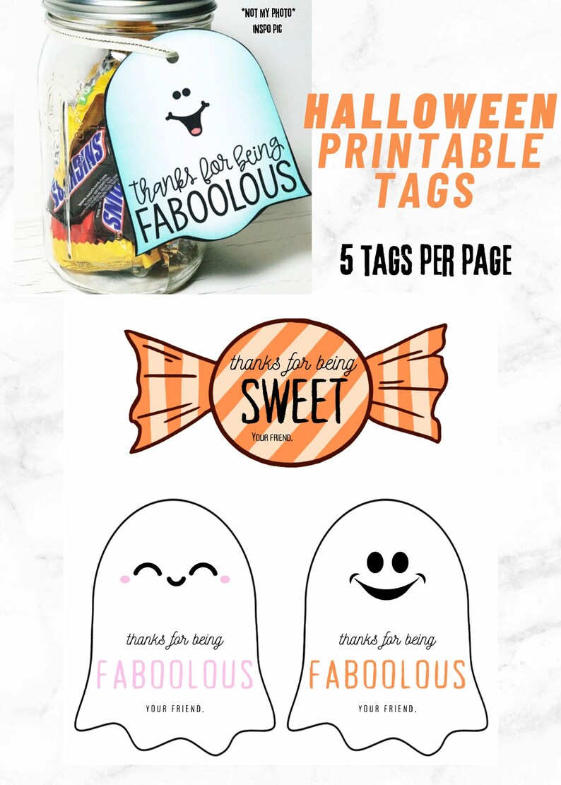 Halloween Gift Bag Tags Classroom Party Tags Goody Bag Tags Printable ...
