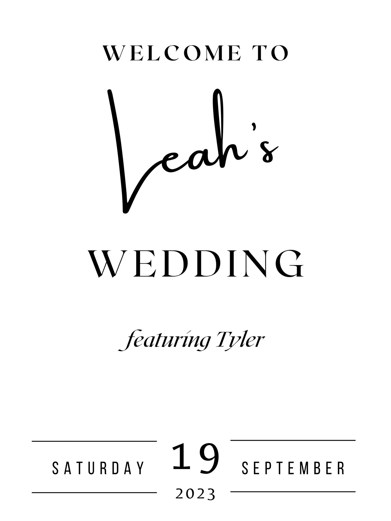 Welcome to Wedding Featuring Sign Funny Wedding Poster Becca’s Wedding ...