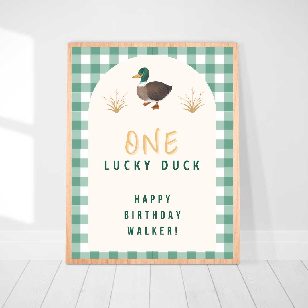 One Lucky Duck Boy First Birthday Hunting Birthday Theme Boy Birthday ...