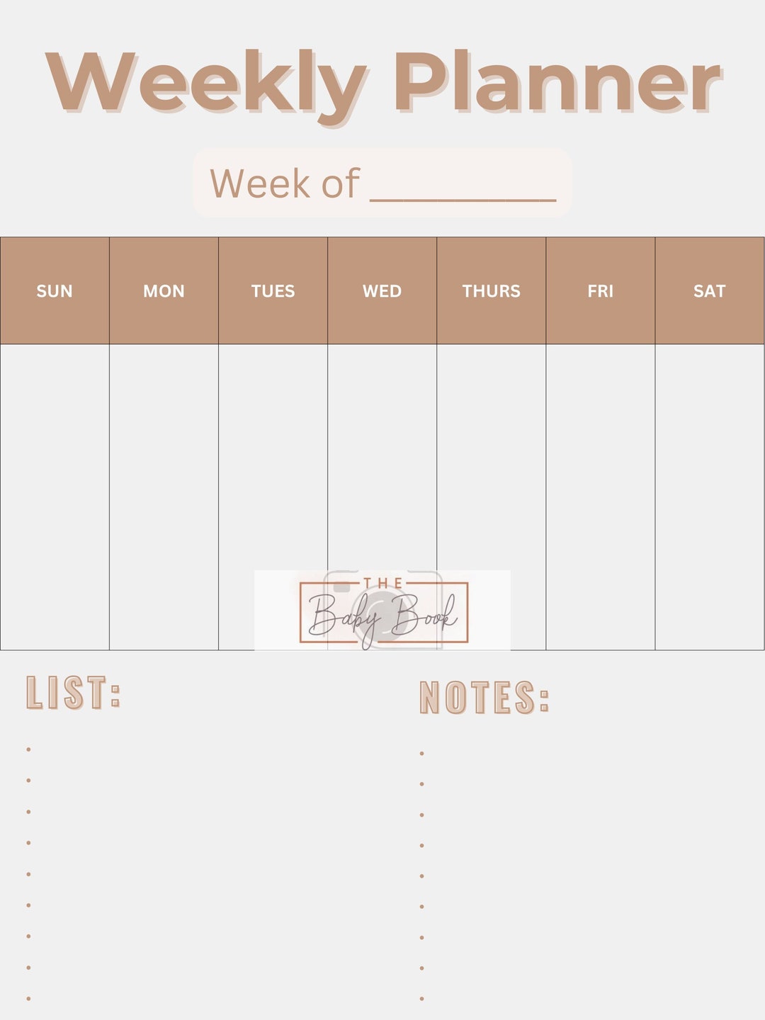 Boho Weekly Planner Printable – Minimalist Design (digital Download) - Etsy