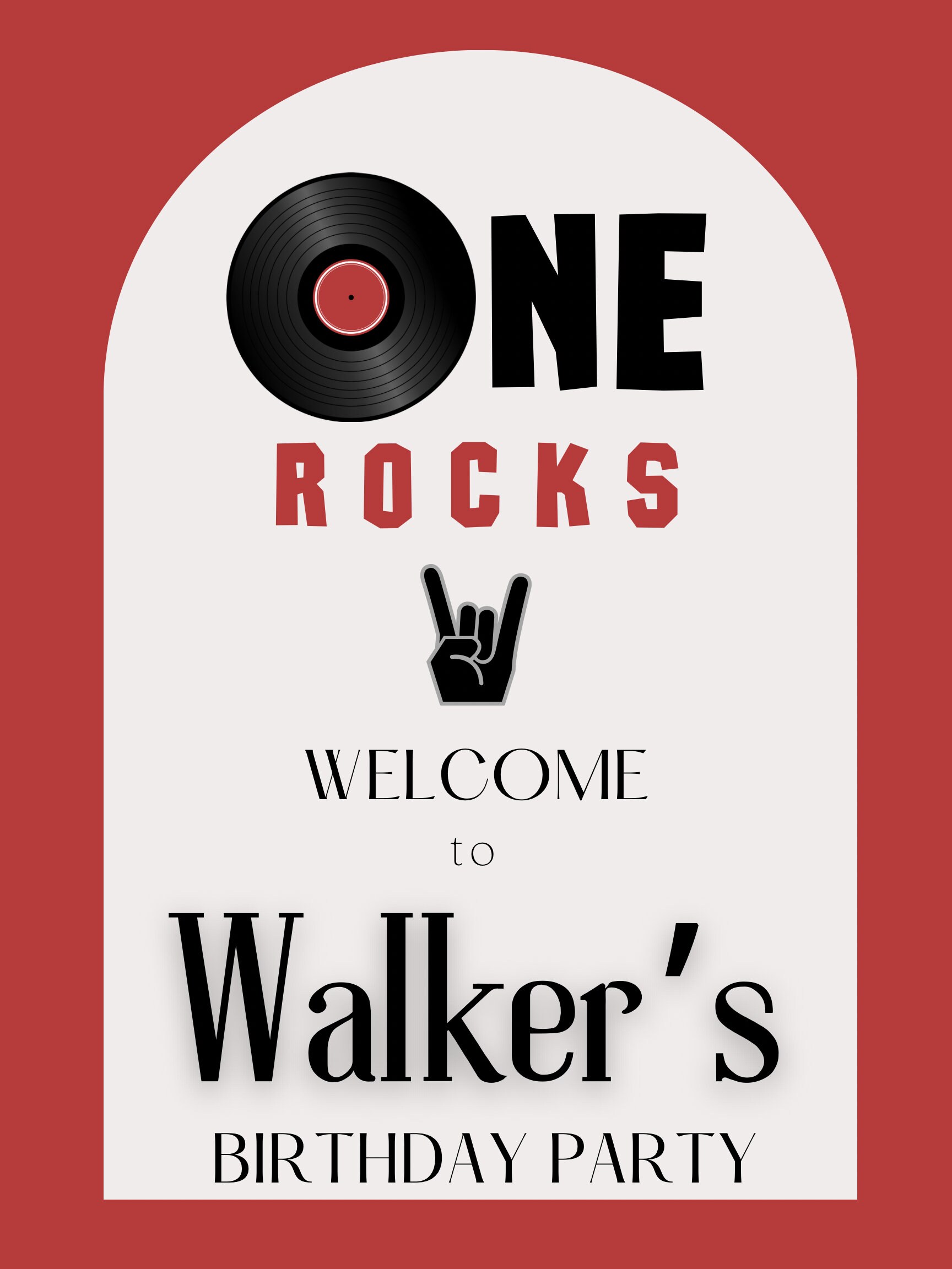 One Rocks Boy First Birthday Party Welcome Sign - Welcome Poster ...
