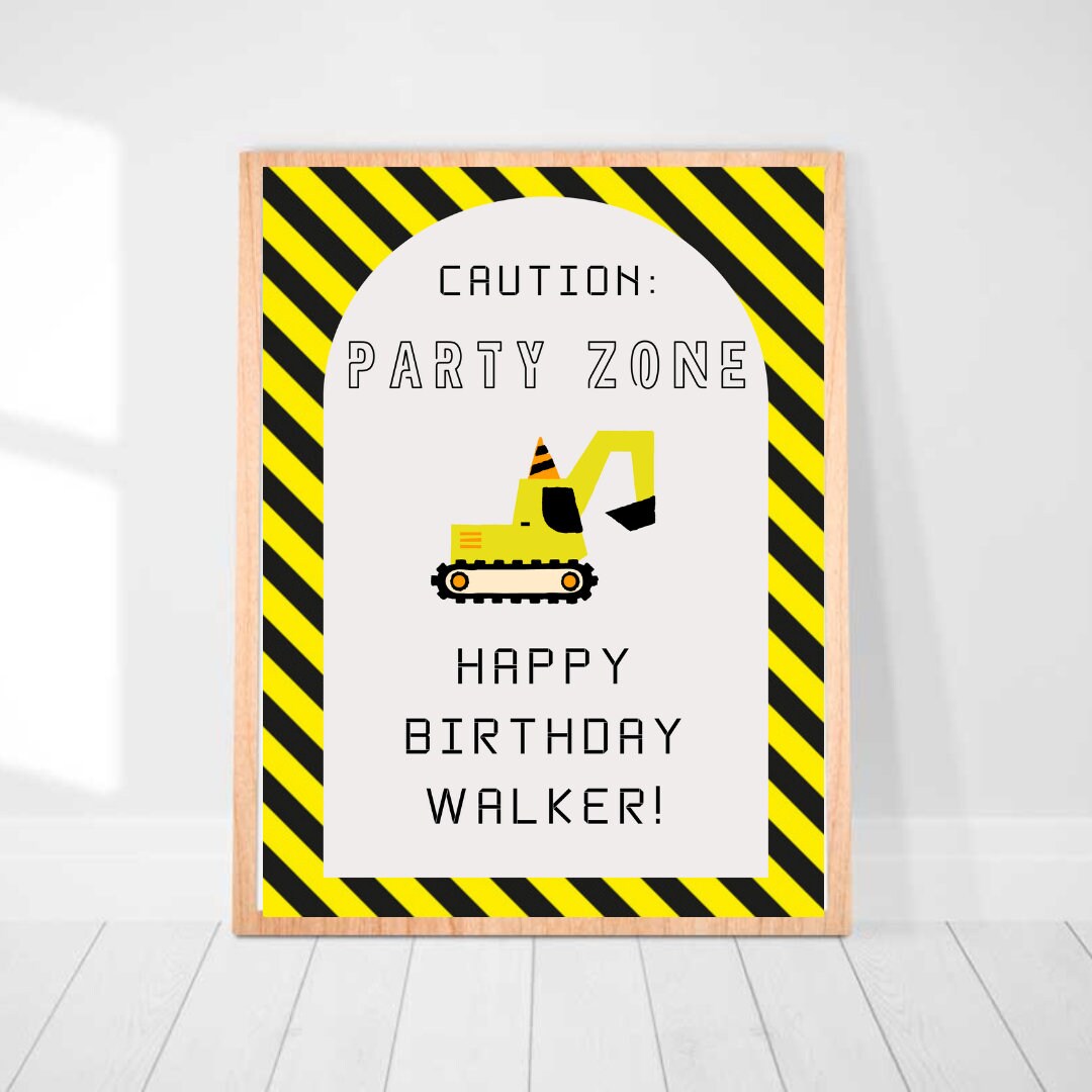 Construction Tape Birthday Zone