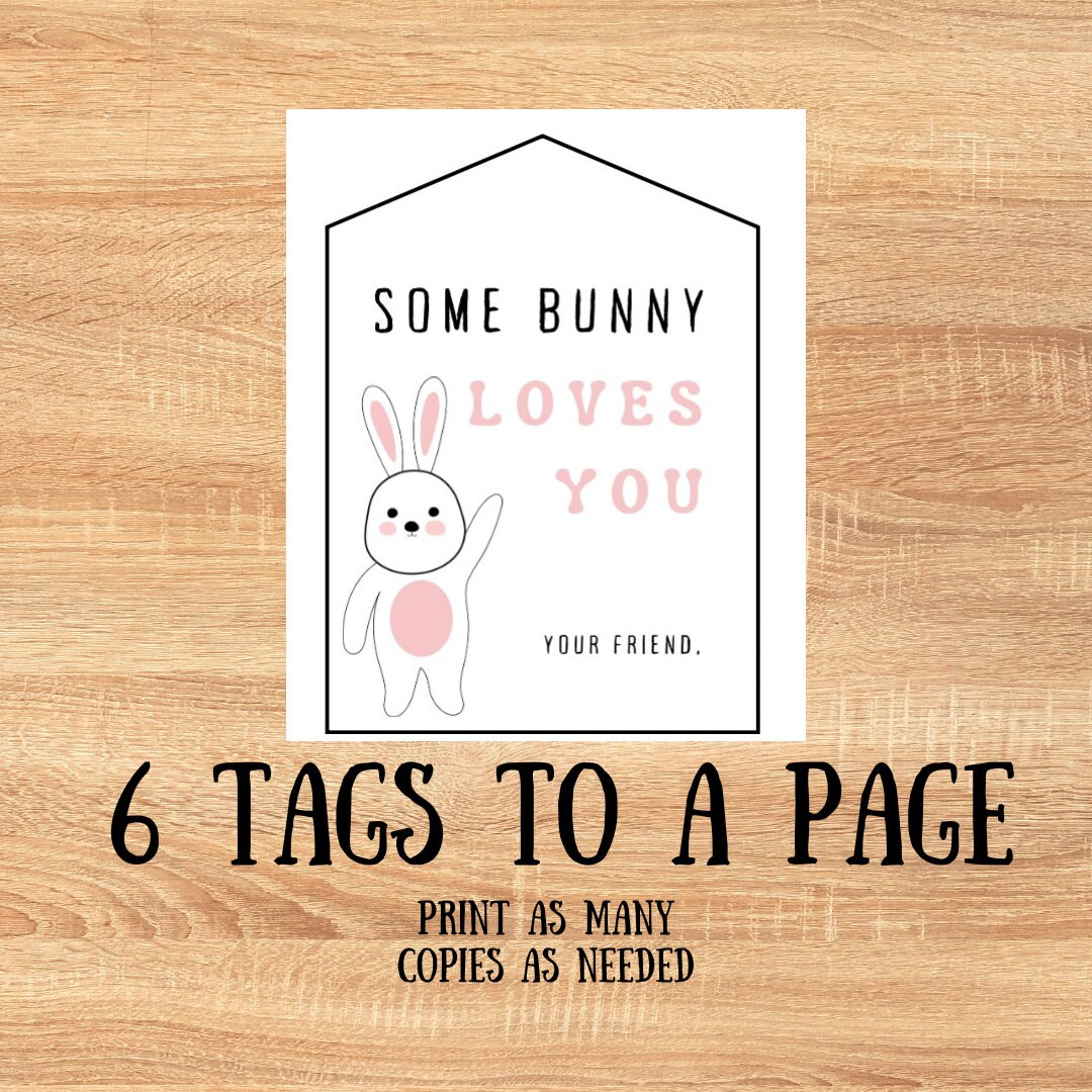 Somebunny Loves You Easter Tag Printable Tag Easter Gift Bag Tag Easter ...