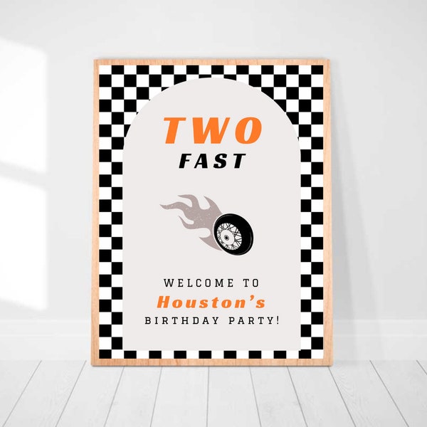 Two Fast Birthday Welcome Sign - Etsy