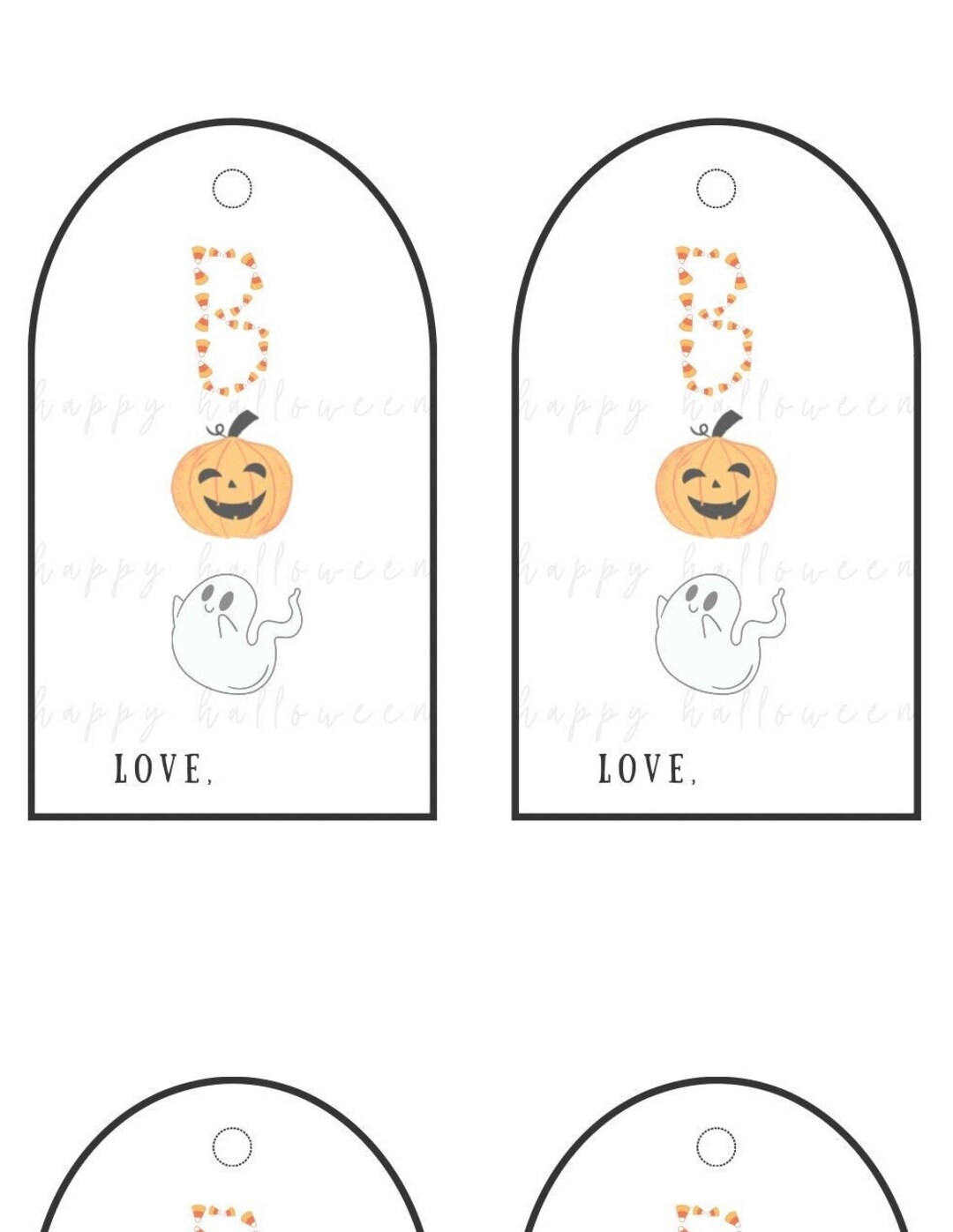 Boo Halloween Gift Tags, Watercolor Pumpkin and Ghost (digital Download ...