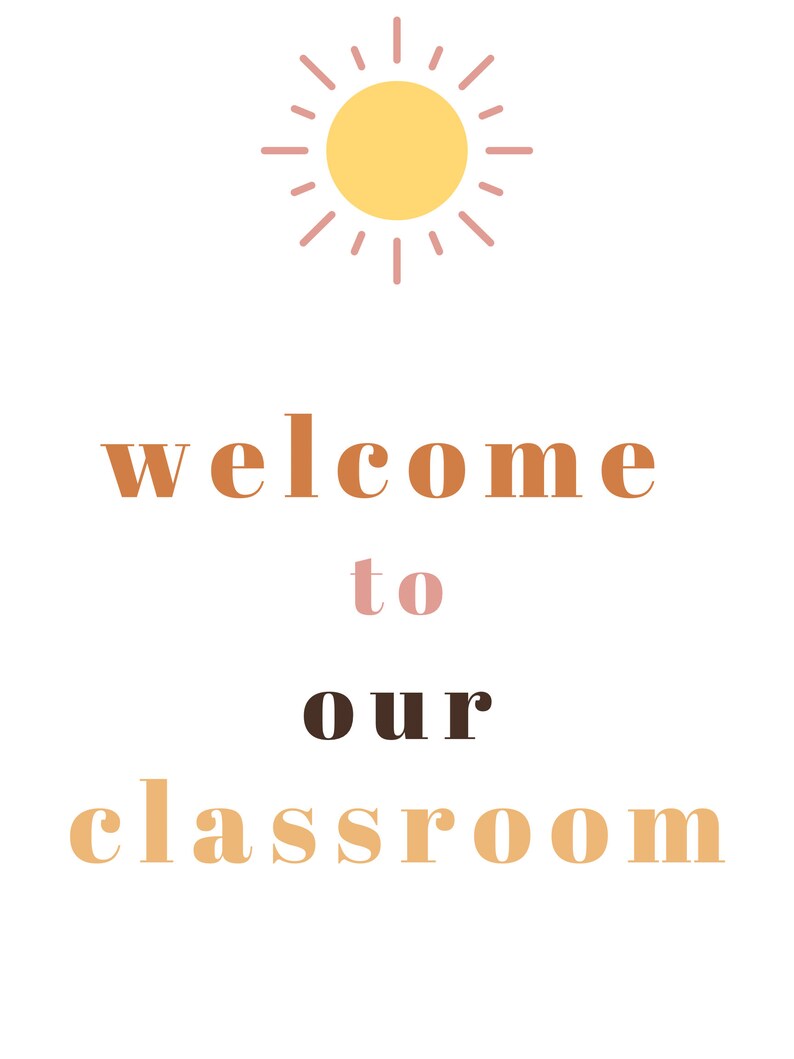Boho Classroom Wall Art Decor - 4 Large Prints - Editable - Digital ...