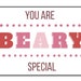 You Are Beary Special Valentines Day Cards - Tags - Printable - for ...