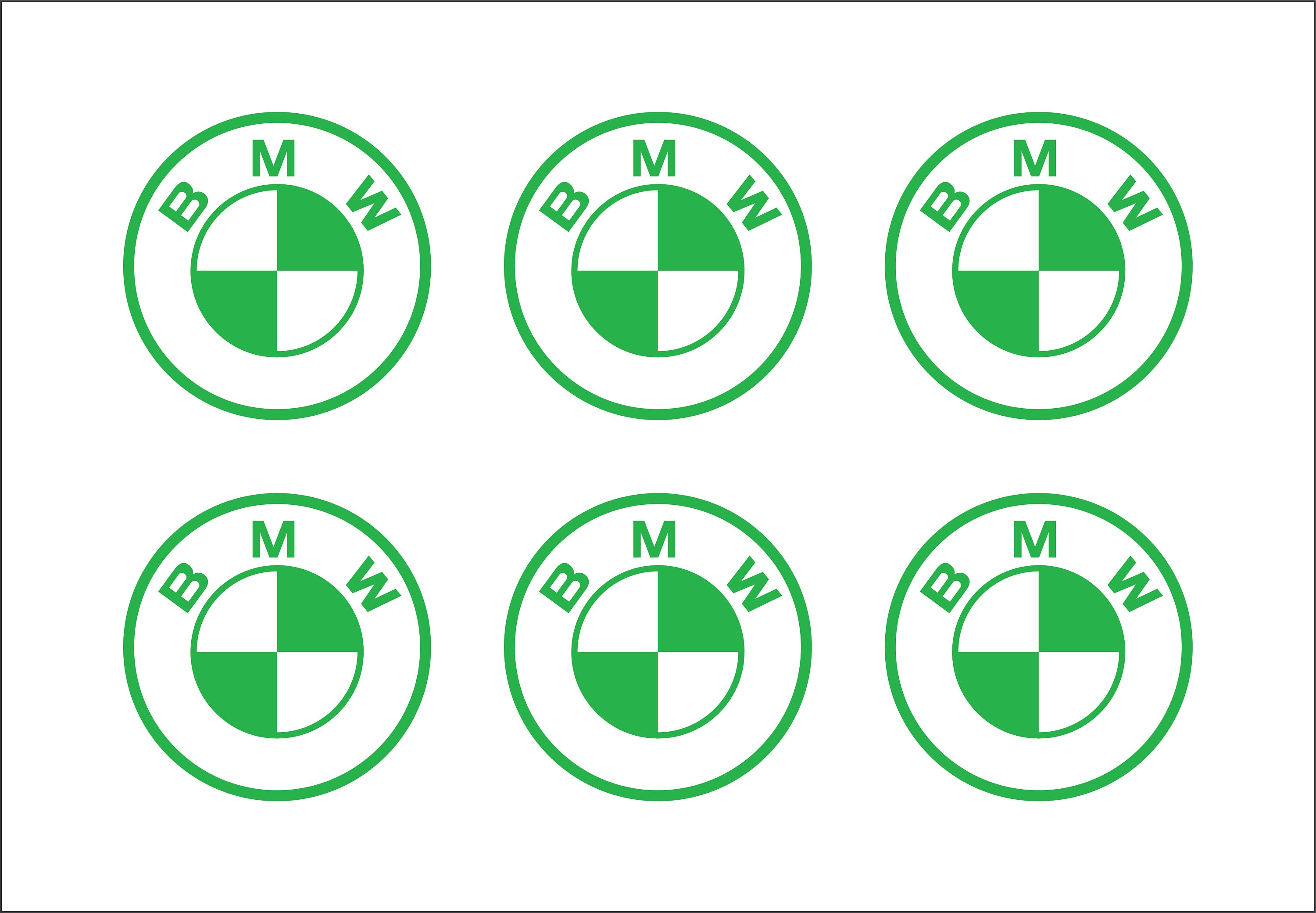 BMW Logo Vinyl Decals Set of 6 Small Stickers for Car Phone Dashboard ...