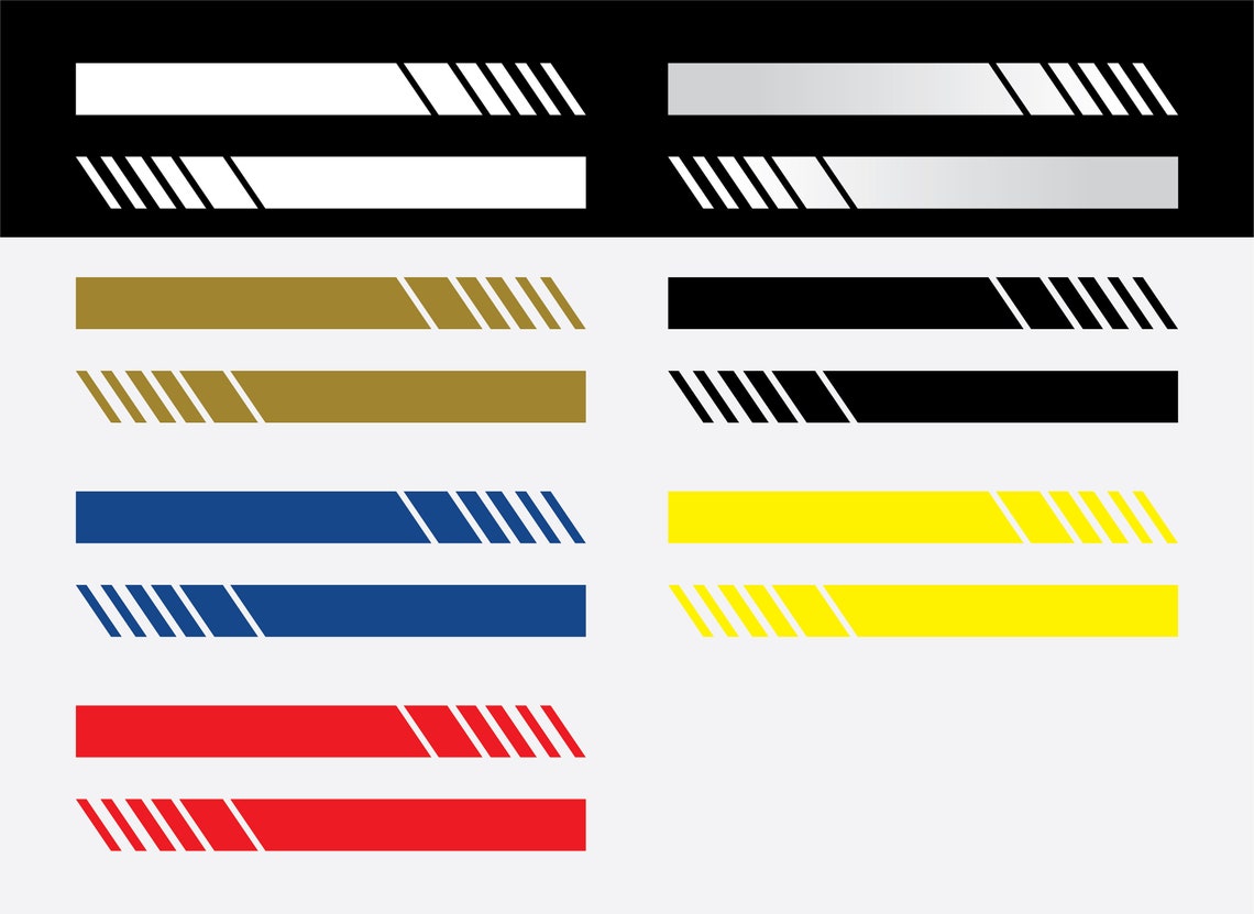 Car Side Mirror Stripe Decals: DIY Vinyl Graphics (set of 4) - Etsy