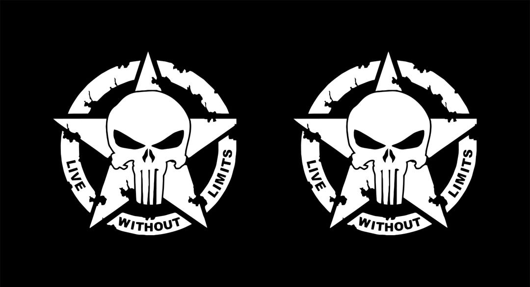 Punisher Skull Vinyl Decal | Live Without Limit Sticker | Punisher ...