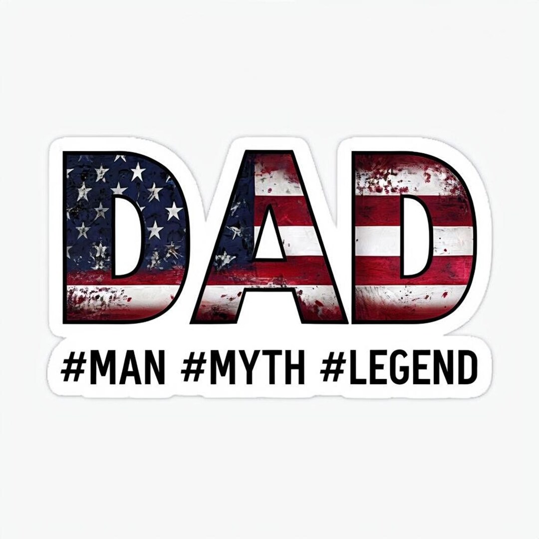 Distressed American Flag DAD Sticker | Patriotic Father's Day Gift - Etsy
