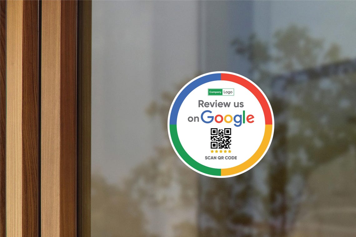 Google Review Stickers With QR Code – Personalized Vinyl Decals for ...