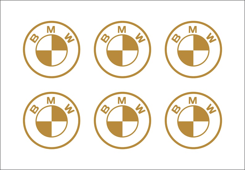 BMW Logo Vinyl Decals Set of 6 Small Stickers for Car Phone Dashboard ...