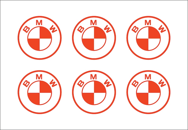 BMW Logo Vinyl Decals Set of 6 Small Stickers for Car Phone Dashboard ...