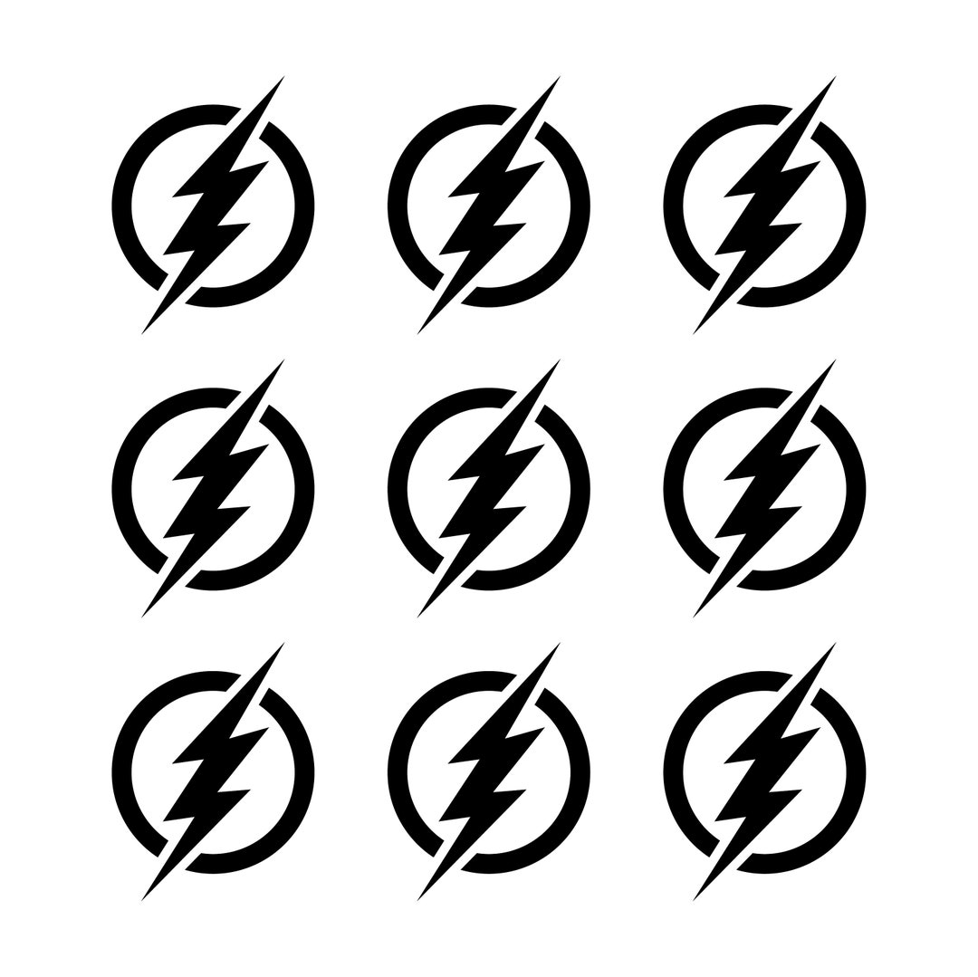 Flash Symbol Stickers Vinyl Decals Set of 9 Small Stickers for Car ...