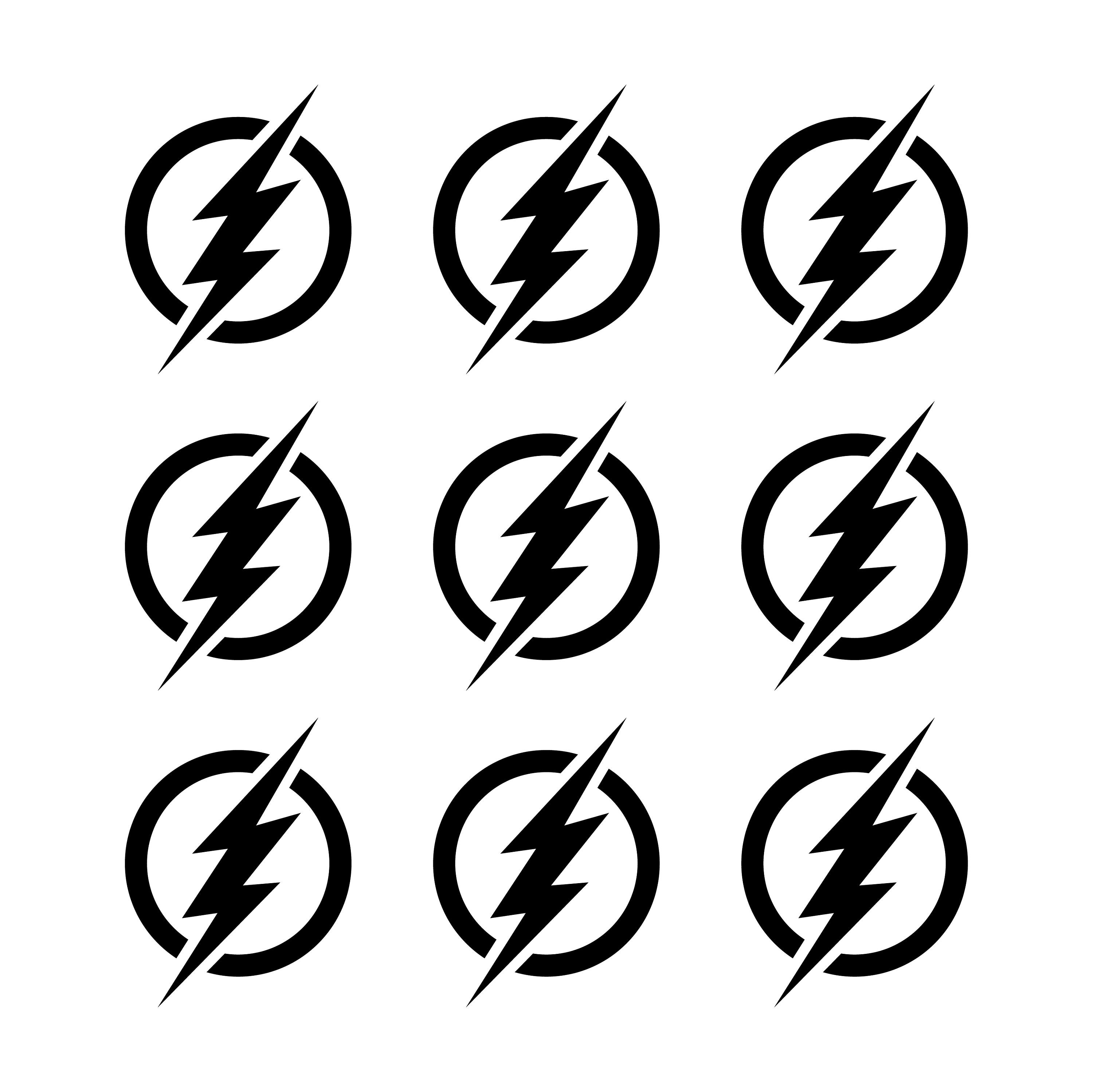 Flash Symbol Stickers Vinyl Decals Set of 9 Small Stickers for Car ...