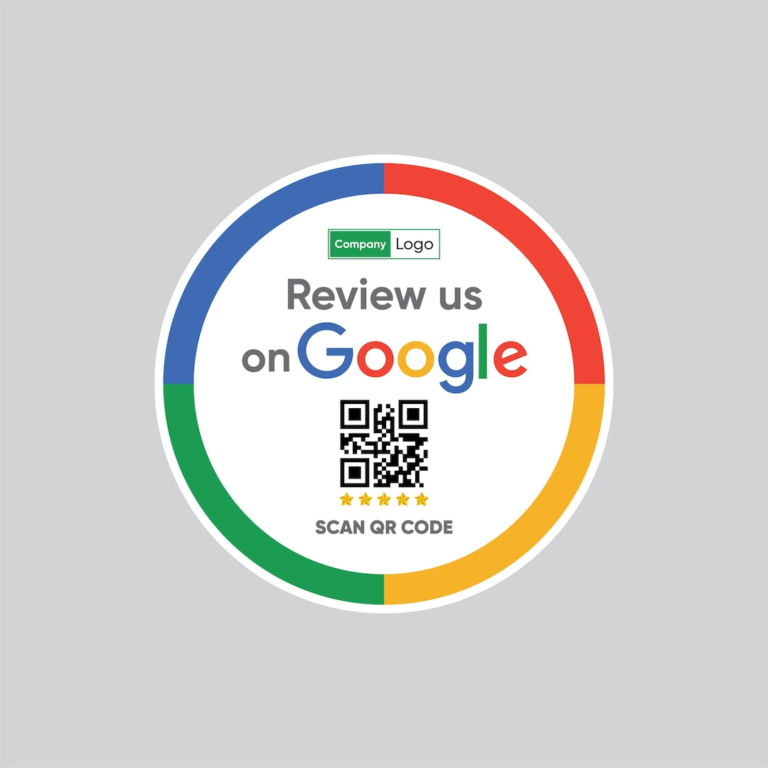 Google Review Stickers With QR Code – Personalized Vinyl Decals for ...