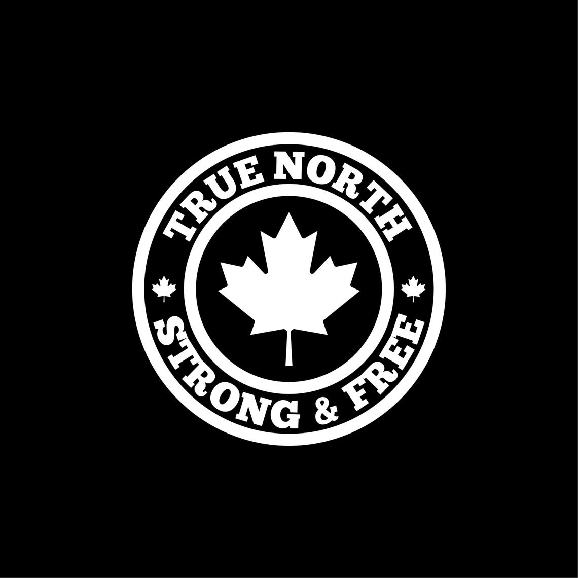 True North Decal: Strong & Free Canada Car Sticker - Etsy Canada