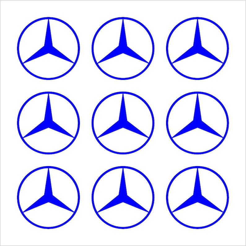 Mercedes Logo Vinyl Decals: Car, Laptop, Phone Stickers - Set of 6 - Etsy
